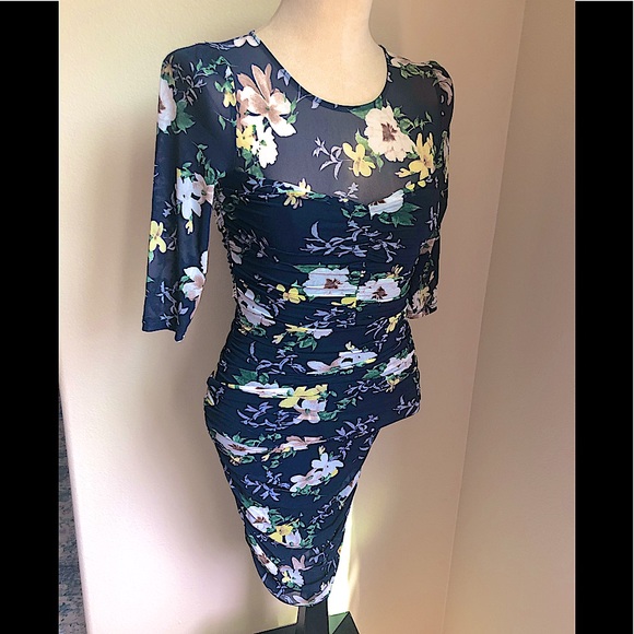 DNA couture | Dresses | Dna Couture Sheer Floral Dress | Poshmark